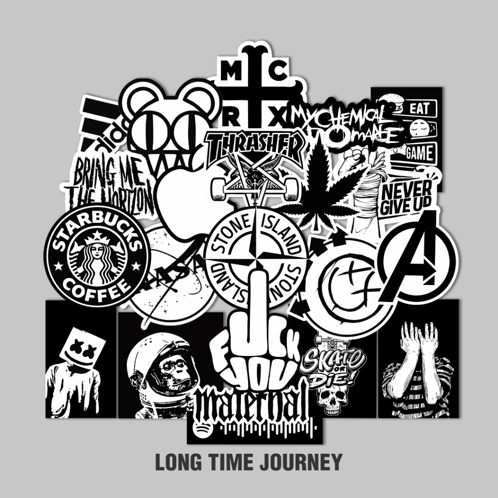 Jual Stiker Aesthetic Hitam Putih Stiker Hp helm Laptop tumbler ...