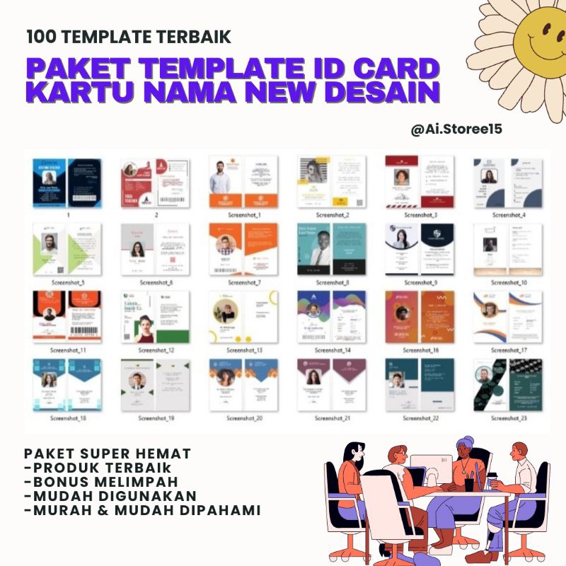 Jual Paket Template ID CARD 100++ Kartu Nama WORD Siap Tinggal Edit ...