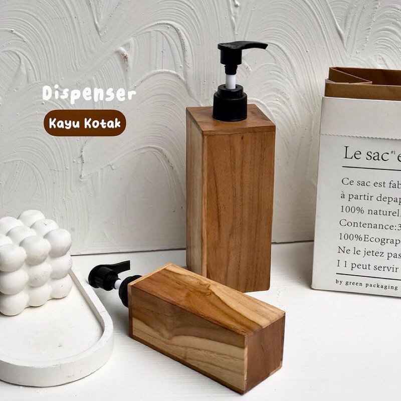 Jual Tempat Sabun Shampo Cair Kayu | Wooden Soap Dispenser Pump 100ml ...