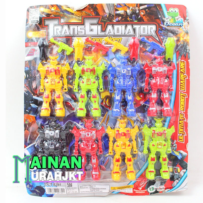Jual MAINAN ANAK MURAH MINI ROBOT TRANSGLADIATOR 1 SET ISI 8 OCT8285 ...