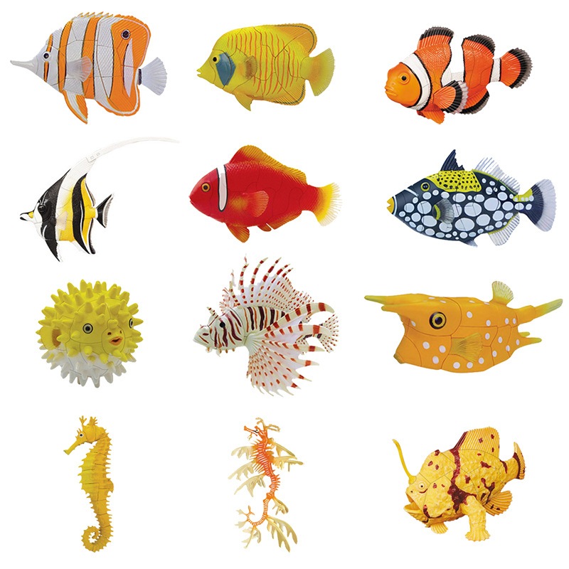 Jual UKENN 3D Puzzle Coral fish toys, Mainan Puzzle 3D Ikan Hias Air ...