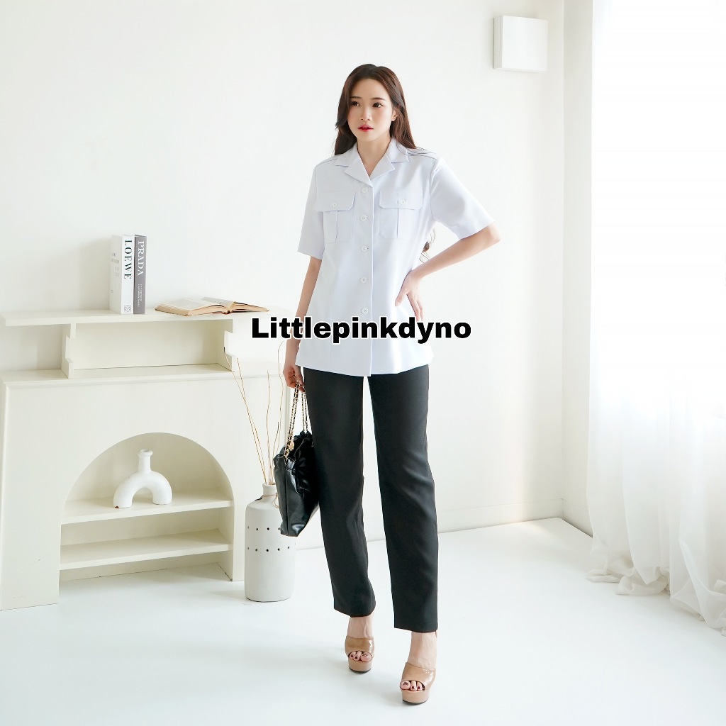 Jual Seragam Lengan Pendek Bahan Jas Wanita Furing Putih Seragam Dinas ...