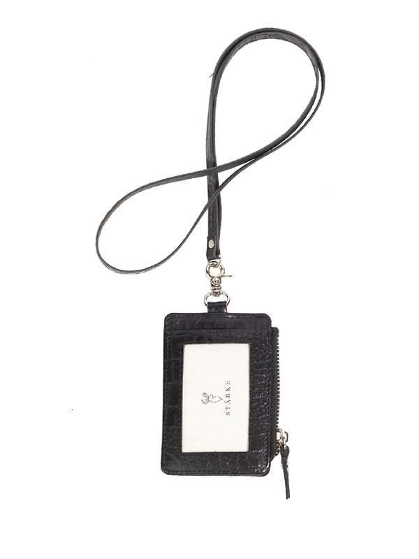 Jual ID Card Holder Resleting Dompet Simple Zippered Lanyard Kulit Asli ...
