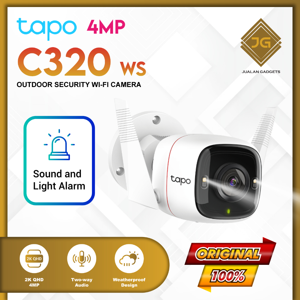 Jual TP-Link TAPO C320WS CCTV Outdoor |Smart IP Camera 4MP 2K QHD WiFi ...