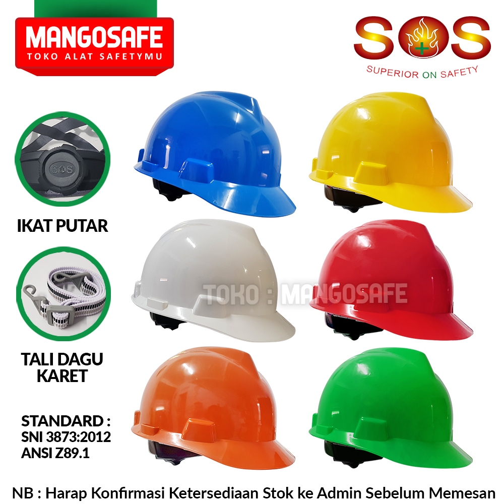 Jual Helm Safety Proyek SOS VGARD Ikat Putar Fastrac + Tali Dagu Karet ...