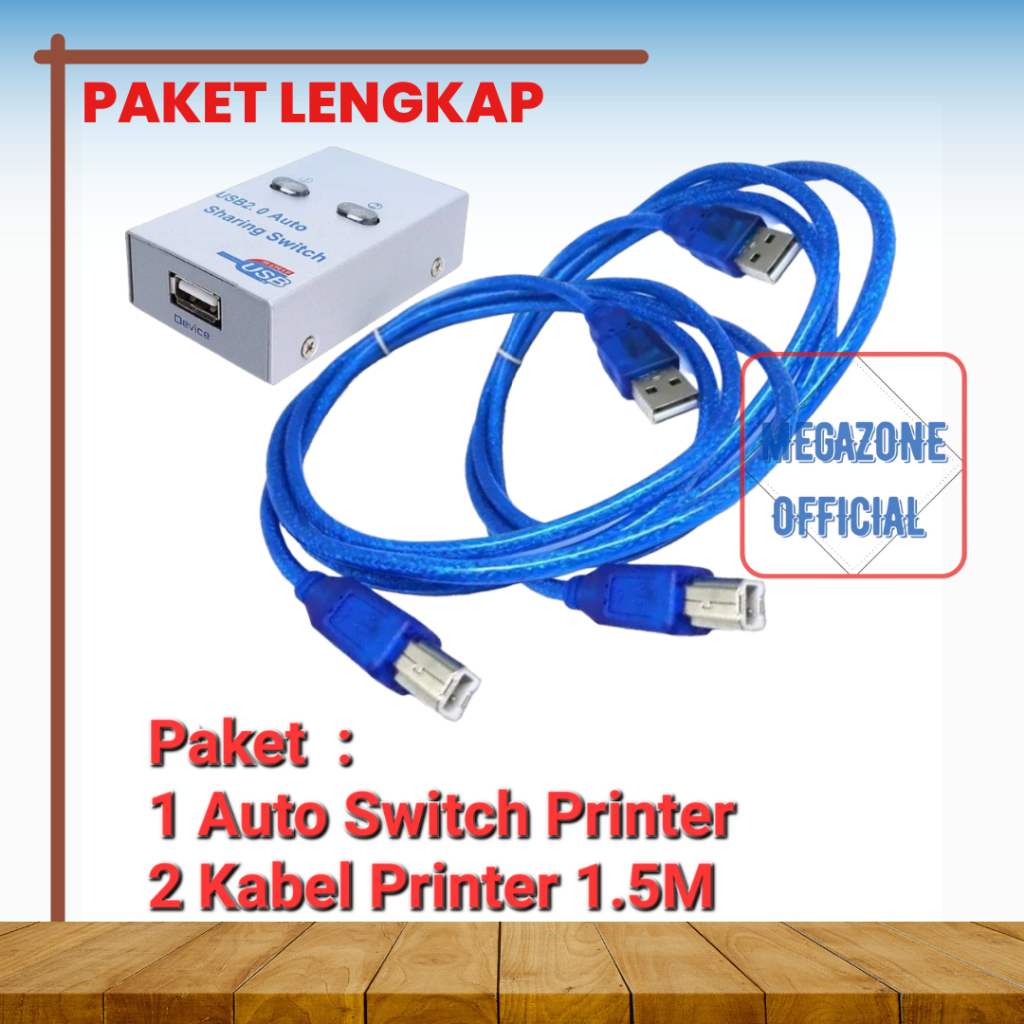 Jual AUTO SWITCH PRINTER + KABEL PRINTER USB 2.0 - SHARING SWITCHER 1-2 USB / PAKET AUTO SWITCH ...