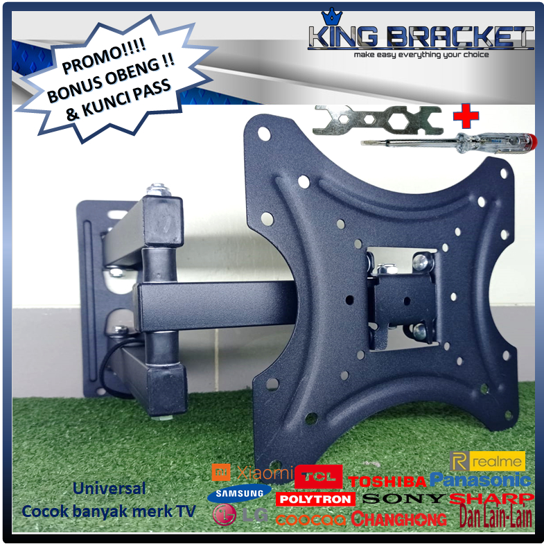 Jual Bracket TV LED Swivel 17" s/d 55" model lengan 6 arah pergerakan ...