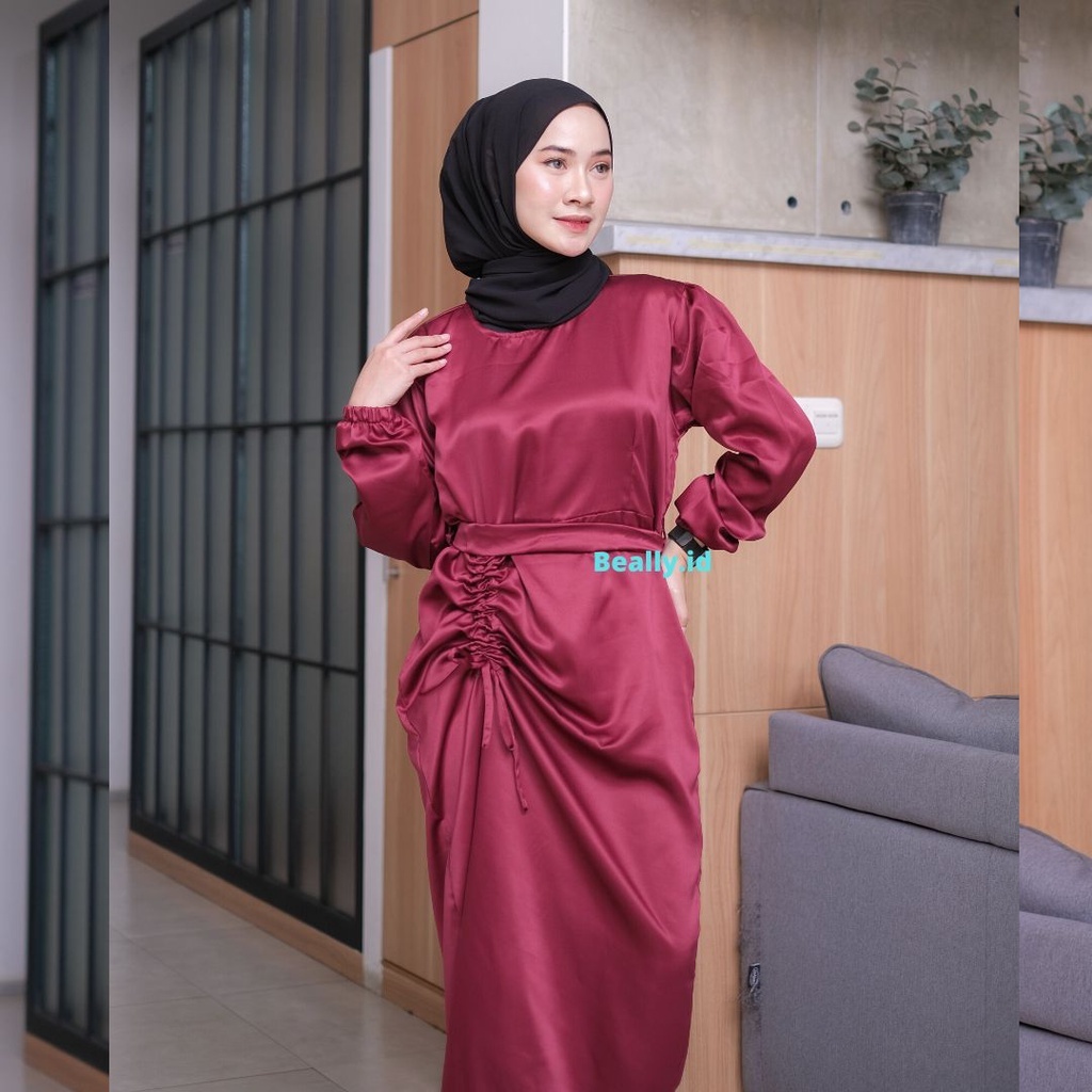 Jual DRESS SERUT SATIN | GAMIS SERUT ABELIA DRESS | BAJU KONDANGAN ...