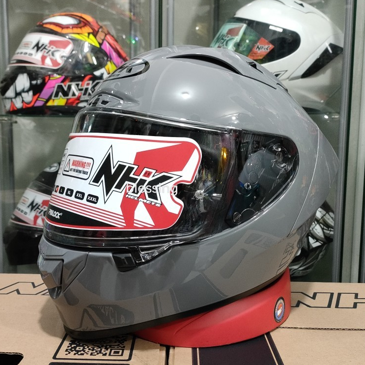 Jual HELM NHK GP R TECH STREET SOLID DIM GREY GLOSS HELM FULL FACE NHK ...