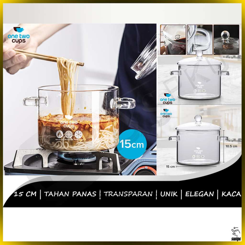 Jual One Two Cups Panci Kaca Glass Cooking Pot Borosilicate Tahan Panas ...