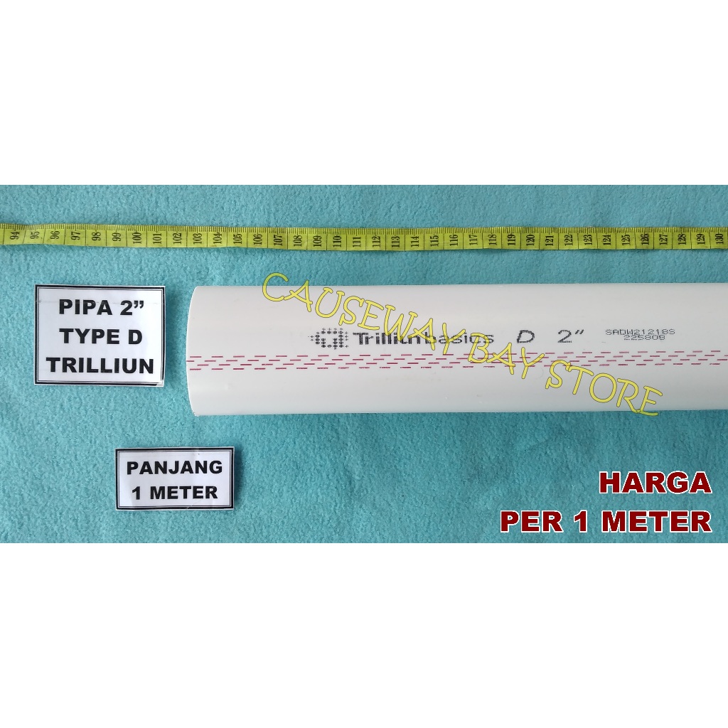 Jual PIPA PVC 2 INCH D TRILIIUN PUTIH 1 METER | Shopee Indonesia