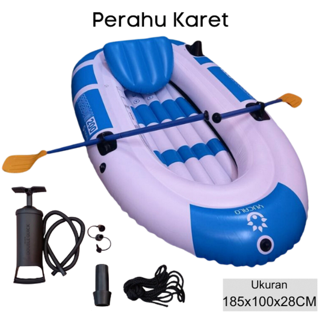 Jual Perahu Kayak Mancing Kapasitas 2 Orang Komplit Dayung | Shopee ...