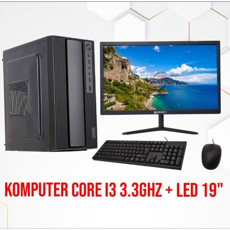 Jual Full set Core i3 - Led 19" - 8gb ram - 500gb ssd - Pc Rakitan - Komputer kantor - cpu ...