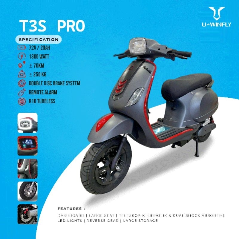 Jual Motor listrik model vespa t3s pro | Shopee Indonesia