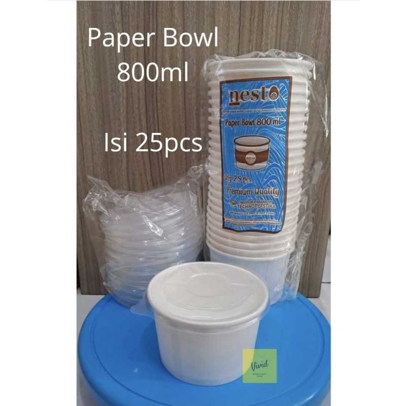 Jual Paper Bowl Putih 800ml - 1 Dus isi 500pcs | Shopee Indonesia