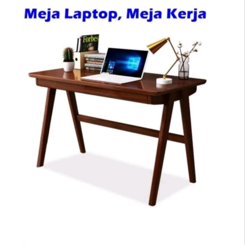 Jual Set Meja Belajar Meja Laptop Meja Kerja Kayu Jati Minimalis Modern ...