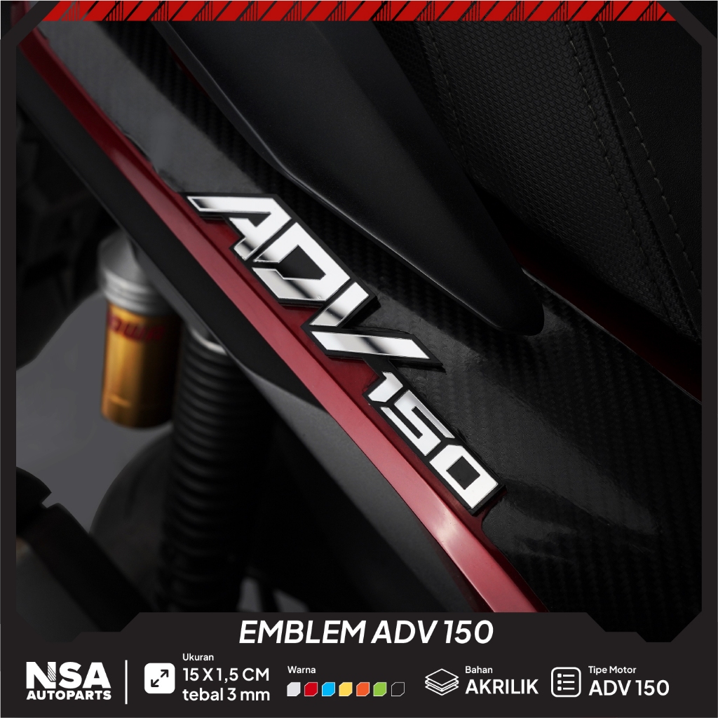 Jual EMBLEM ADV 150 ADVENTURE STREET EMBLEM MOTOR ADV LOGO ADV TIMBUL ...