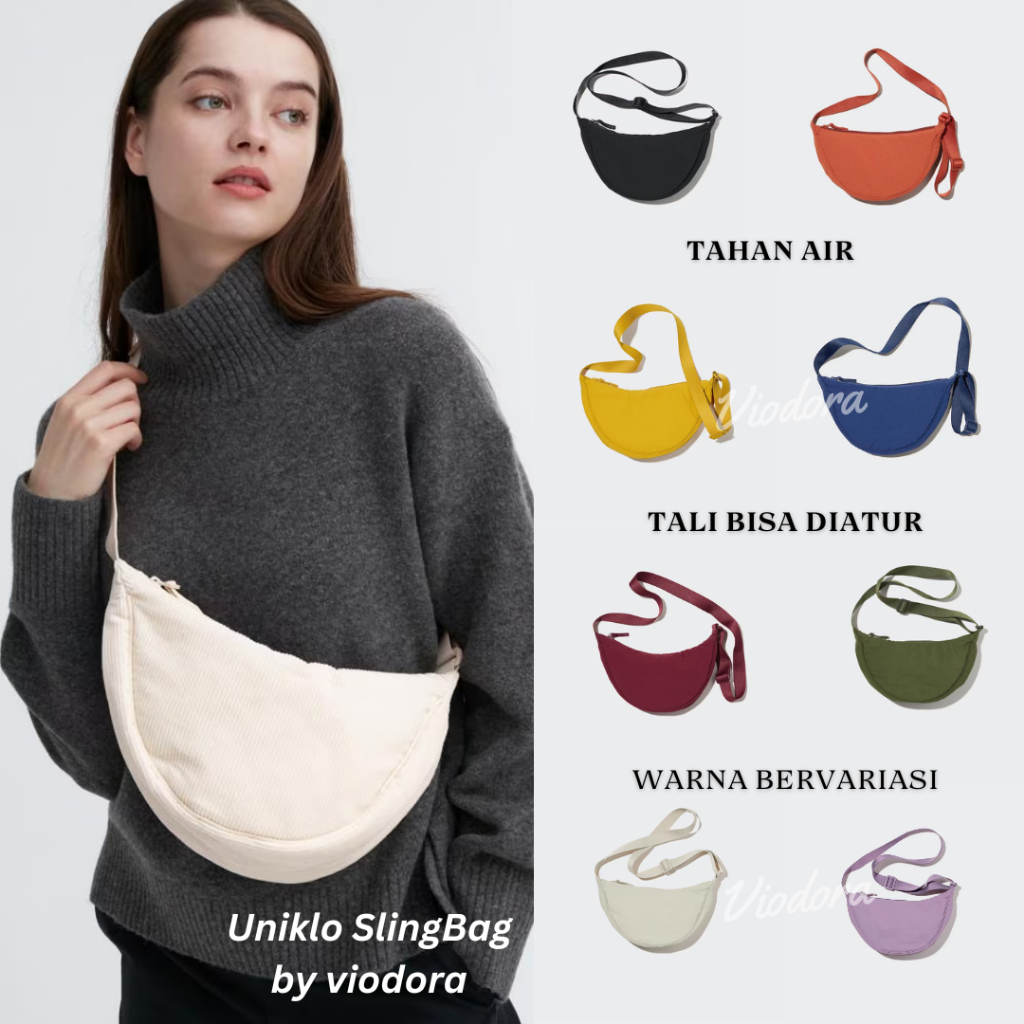 Jual Viodora - Uniklo Dumpling Sling bag Half Moon Tas Bahu Korea ...