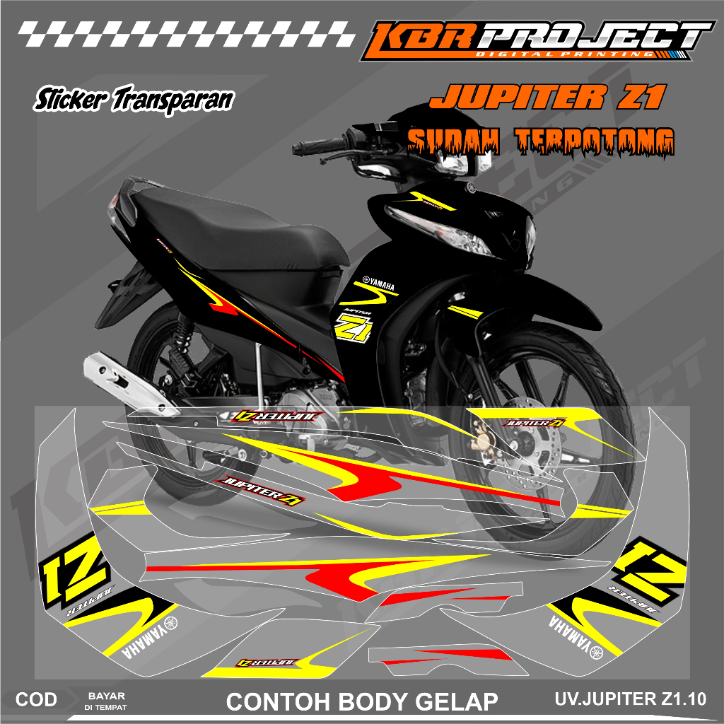 Jual JUPITER Z1 STIKER STRIPING TRANSPARAN PREMIUM MOTOR KEREN LIS ...