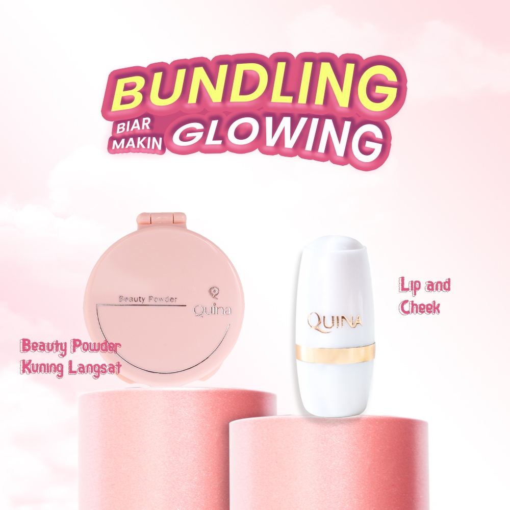 Jual Quina Beauty Powder Kuning Langsat Plus + Lip and Cheek | Shopee ...