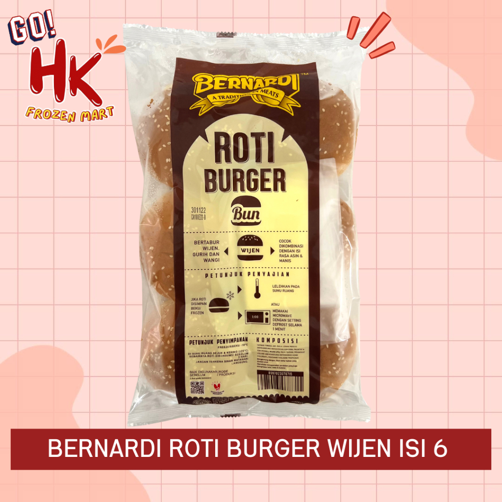 Jual Bernardi Roti Burger Wijen isi 6 & Mini isi 20pcs | roti premium ...