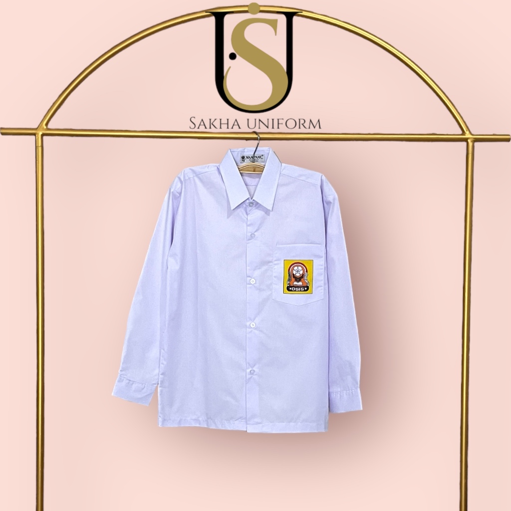 Jual Baju seragam sekolah SMP putih Kemeja Lengan Panjang Logo osis ...