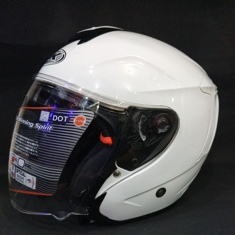 Jual helm ink dynamic solid white putih half face | Shopee Indonesia