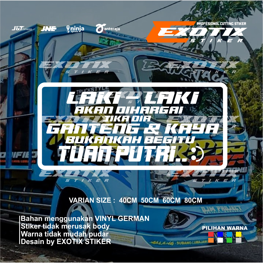 Jual Stiker katakata stiker kaca truk stiker pick up stiker pintu ...