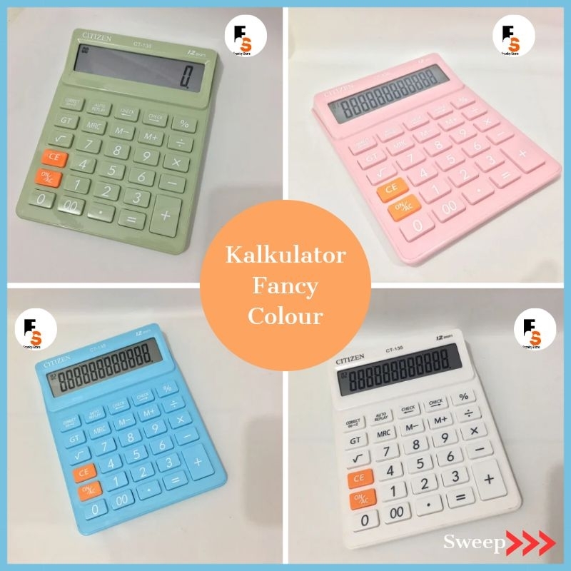 Jual Kalkulator Warna Warni 12 Digit Ukuran Body Besar Tipis Big ...