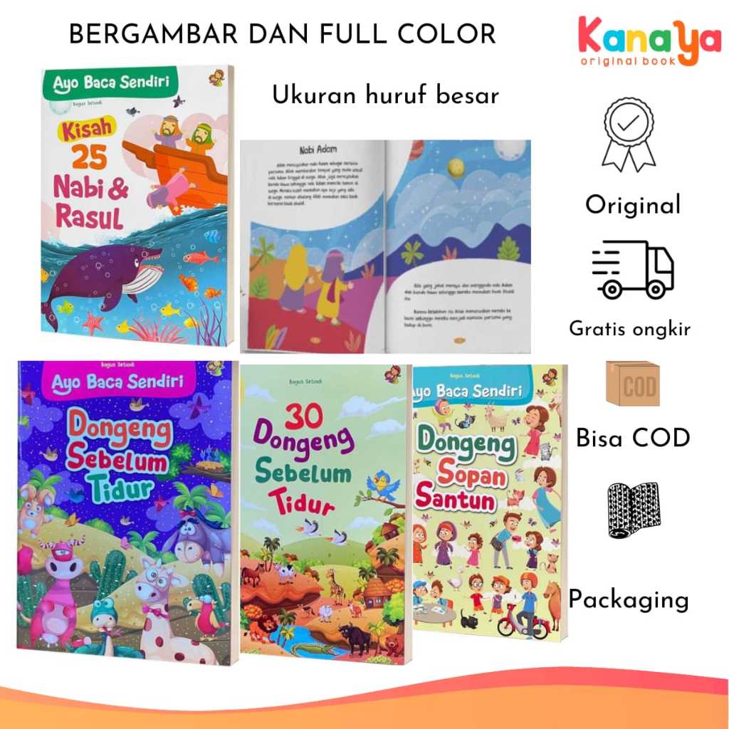 Jual Buku Cerita Anak Bergambar Kisah 25 Nabi Dan Rasul Dongeng Sopan Santun Dongeng Sebelum ...