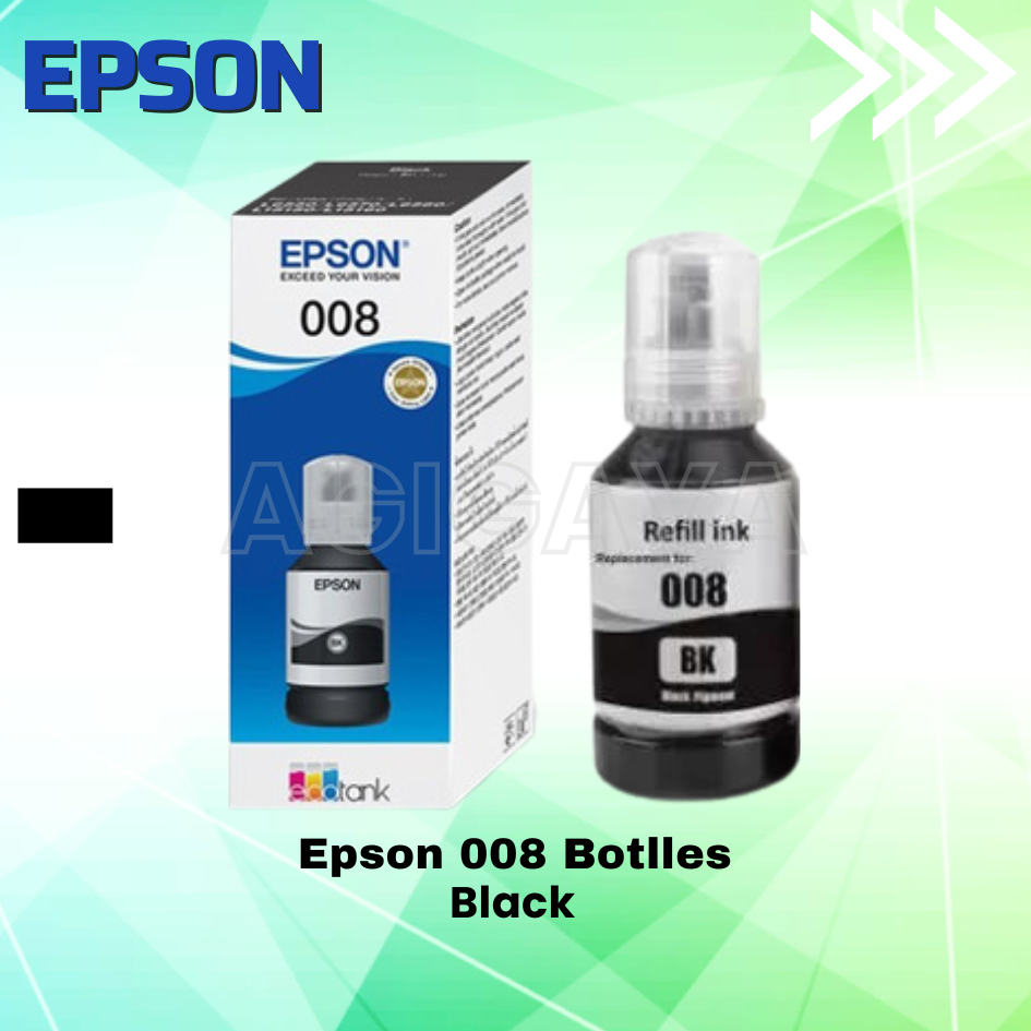 Jual tinta epson 008 bk black hitam original 100% | Shopee Indonesia