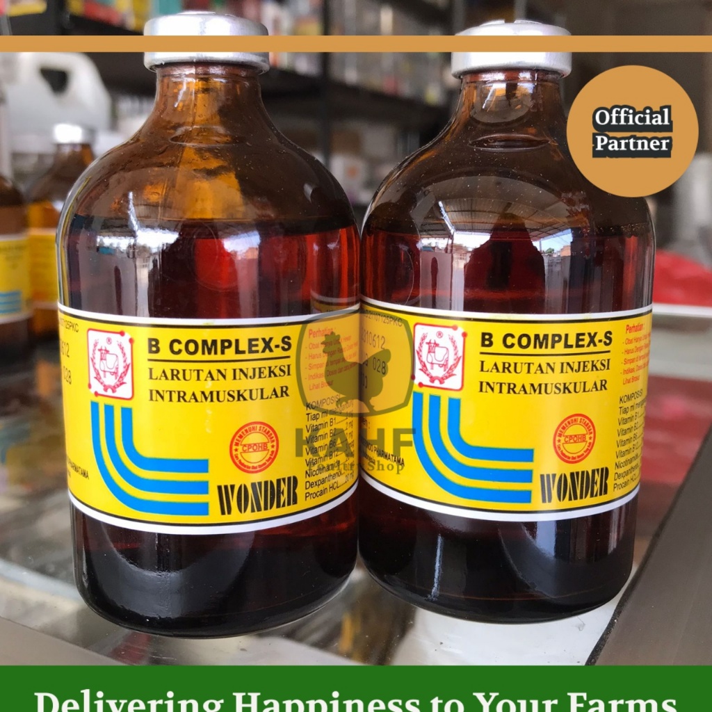 Jual Wonder Vitamin B Complex S 100 ml Injeksi B Komplek Hewan Sapi ...