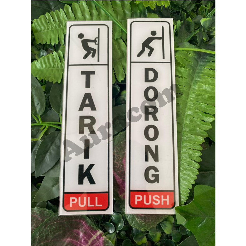 Jual Sign "Tarik & Dorong" Sign label Acrylic, Harga untuk Sepasang ...
