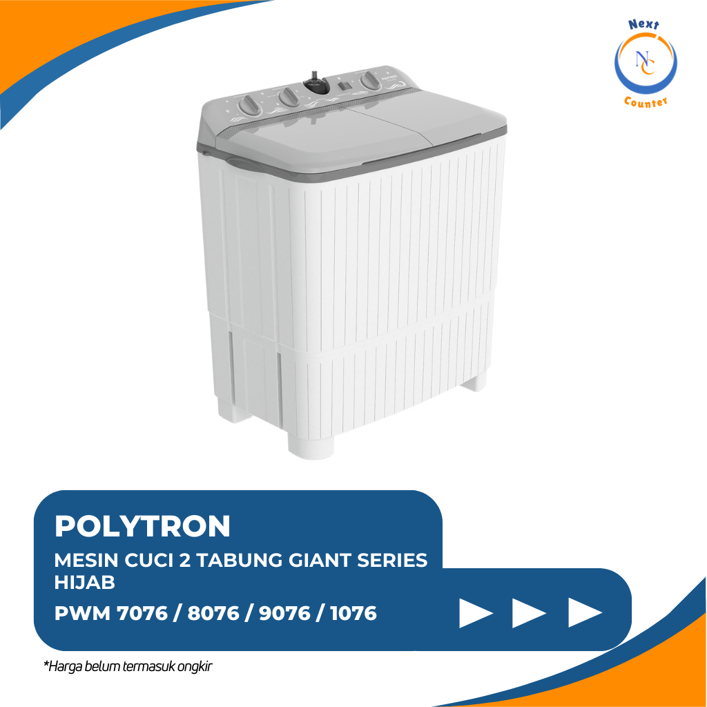 Jual MESIN CUCI 2 TABUNG POLYTRON 10 KG TWIN TUB PWM 1076 1076 PWM 7076 ...