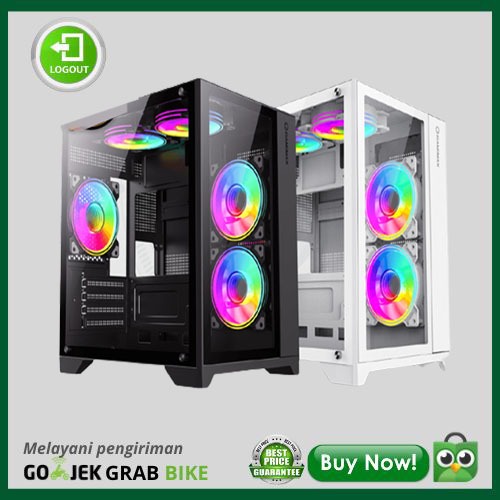 Jual Gamemax Infinity Mini MATX ITX Black White Game-Max Casing Gaming ...