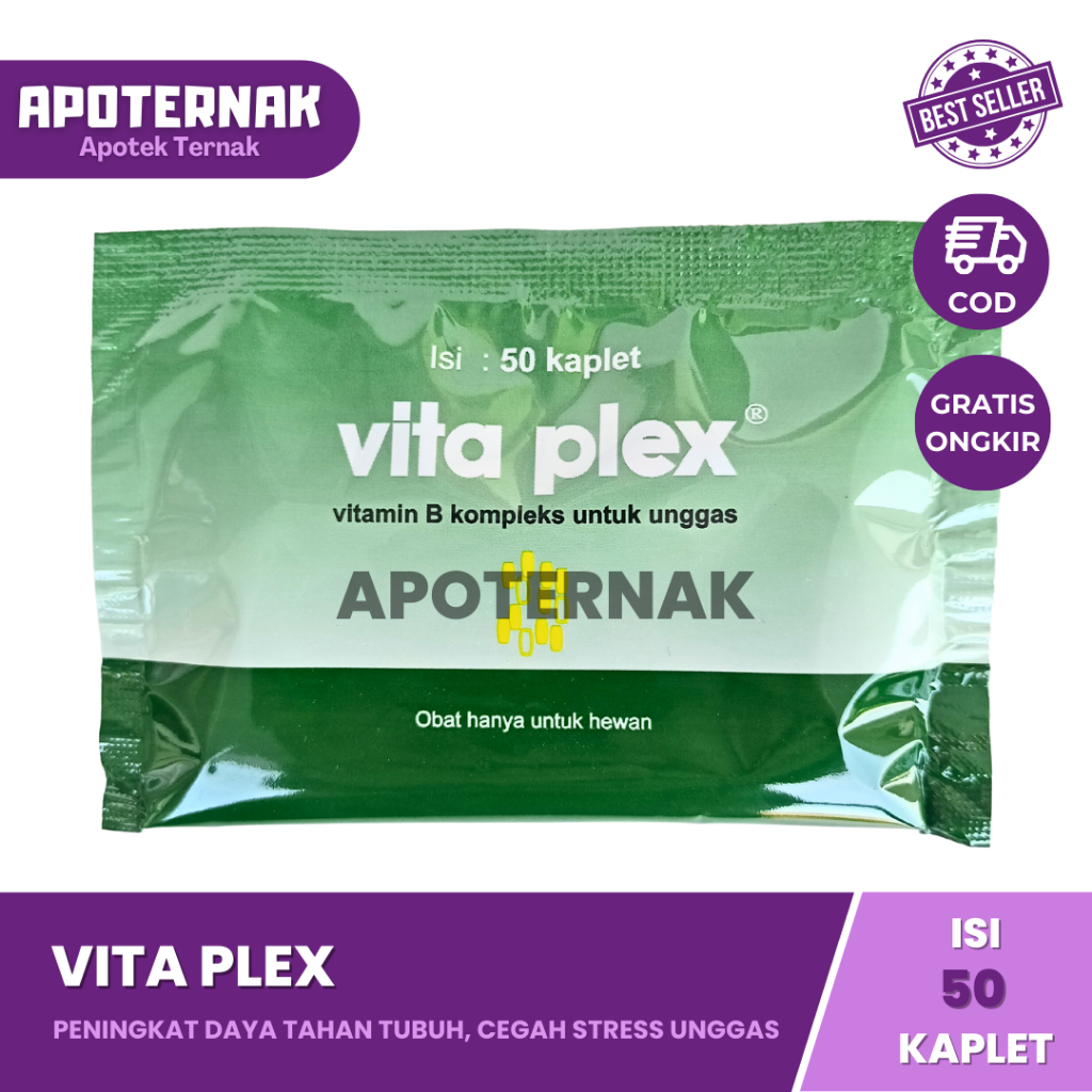 Jual VITA PLEX 50 Kaplet Medion | Vitamin B Kompleks Unggas Ayam Burung Lengkap Vitaplex | B ...