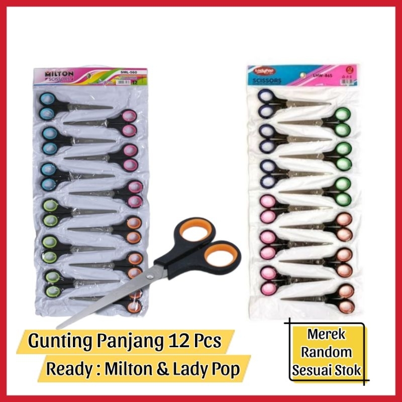 Jual 12 PCS GUNTING MURAH PANJANG STAINLESS STEEL GROSIR | Shopee Indonesia