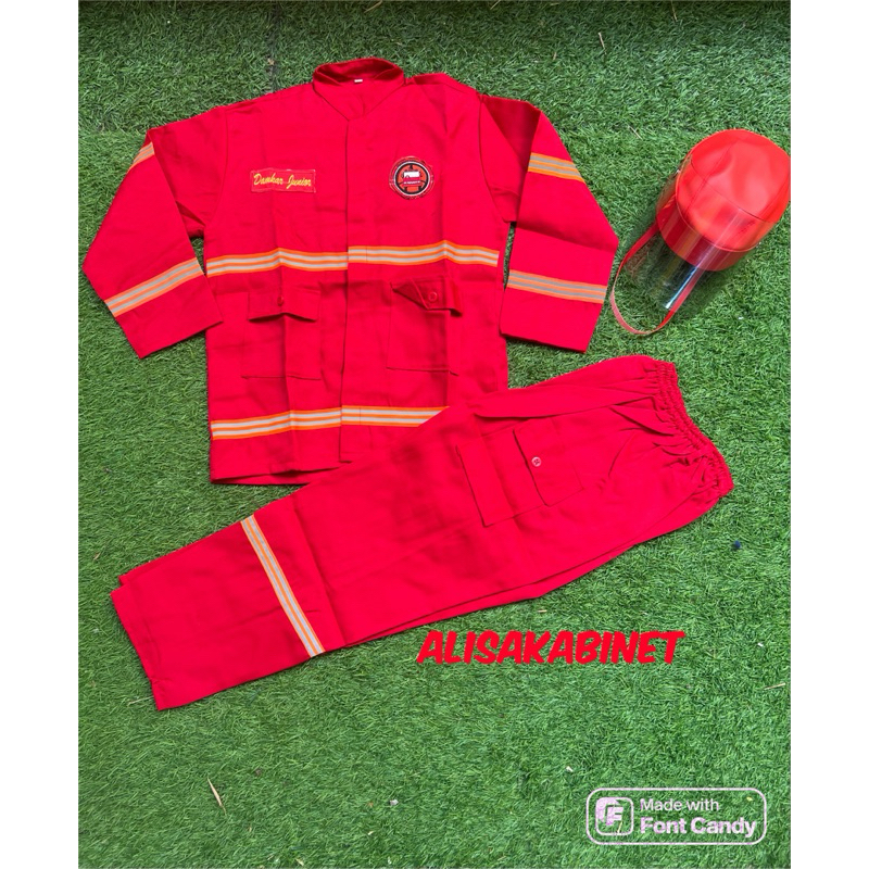 Jual Setelan Baju Profesi Karnaval Damkar Anak Lengkap Helm | Shopee ...