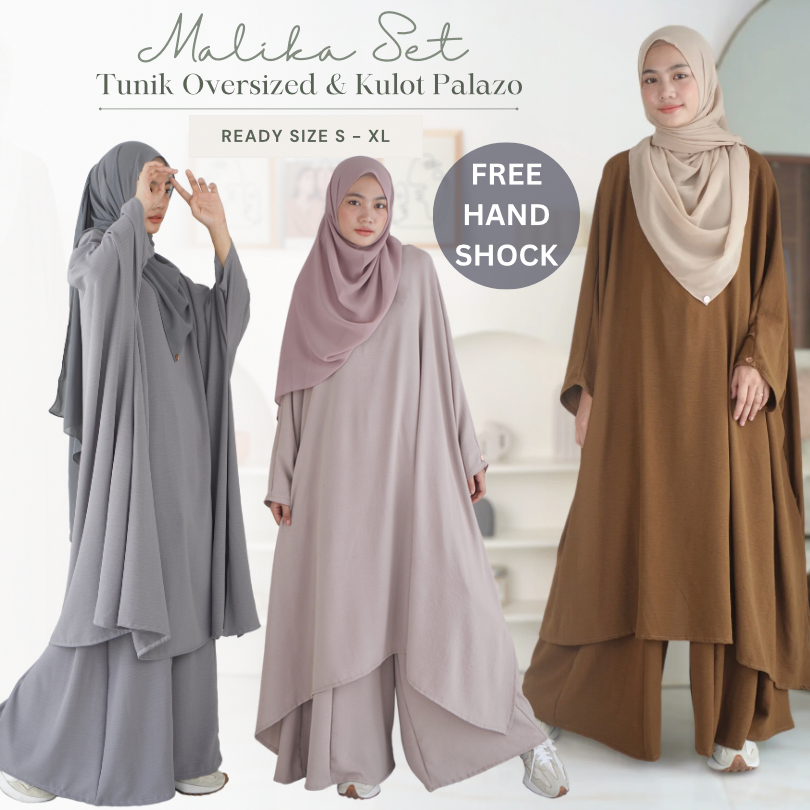 Jual MALIKA SET/ MALIKA TUNIK+KULOT PALAZO | Shopee Indonesia