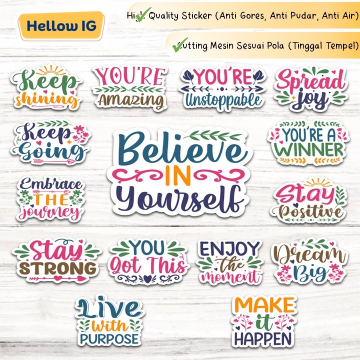 Jual STICKER PACK | QUOTE MOTIVASI | AESTHETIC KATA KATA KEREN | STIKER ...