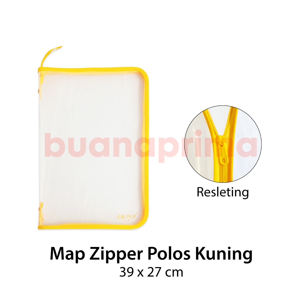 Jual Map Sleting Polos Kuning Folio Zipper | Shopee Indonesia