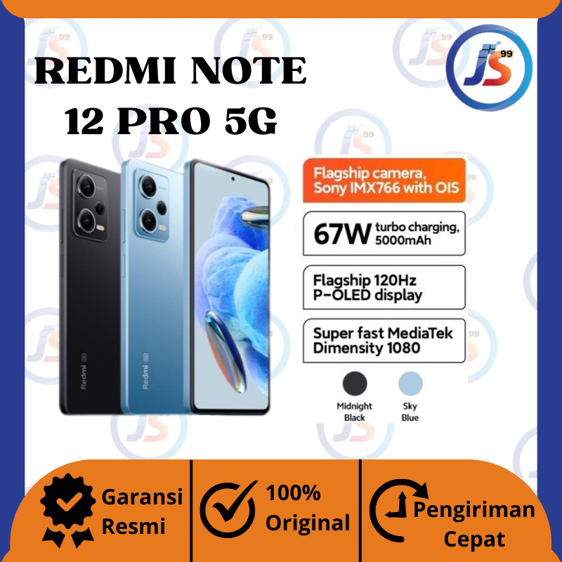 Jual Xiaomi Redmi Note 12 Pro 5G 8/256GB Garansi Resmi Xiaomi | Shopee ...