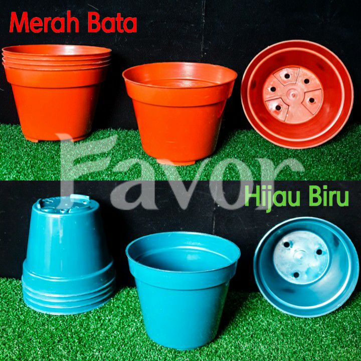 Jual Pot Bunga Plastik GBL 20 WARNA HIJAU - MERAH BATA / COKLAT ...