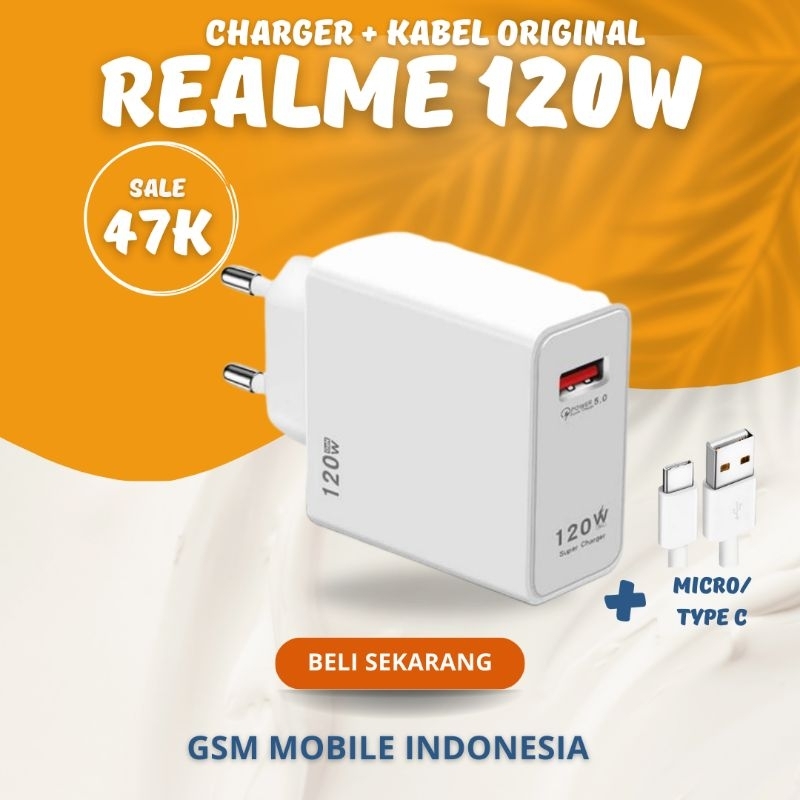 Jual PROMO Charger Original Fast Charging 120Watt Realme Micro dan Type ...