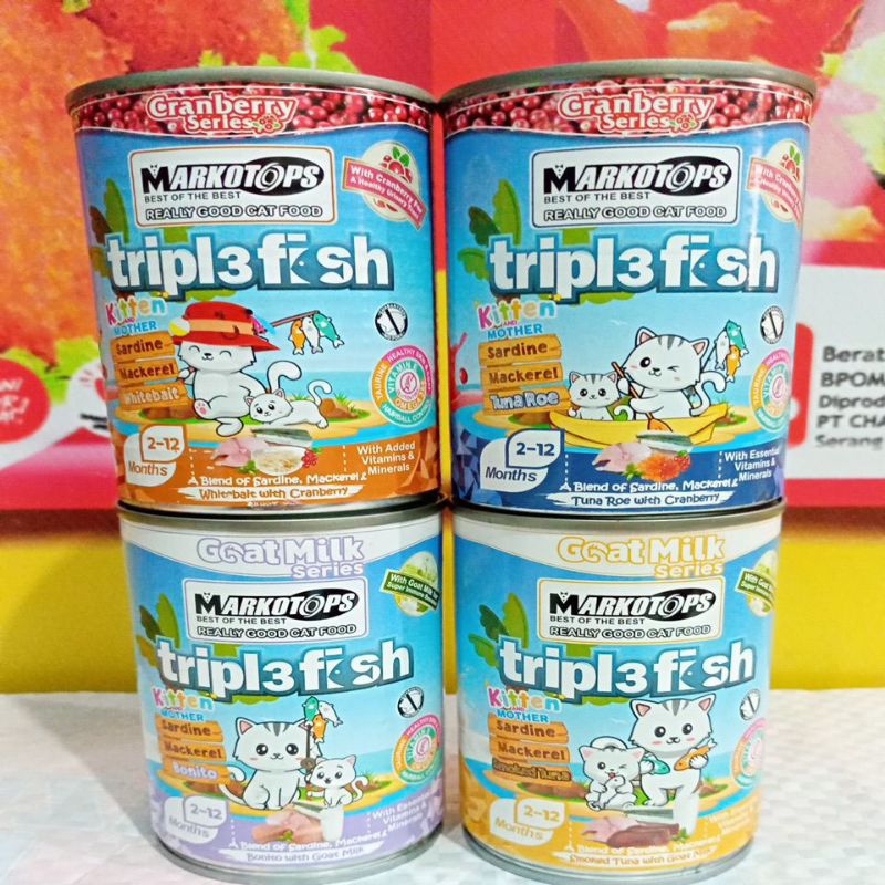 Jual MARKOTOPS TRIPLE FISH KITTEN ALL VARIAN @400GR | Shopee Indonesia