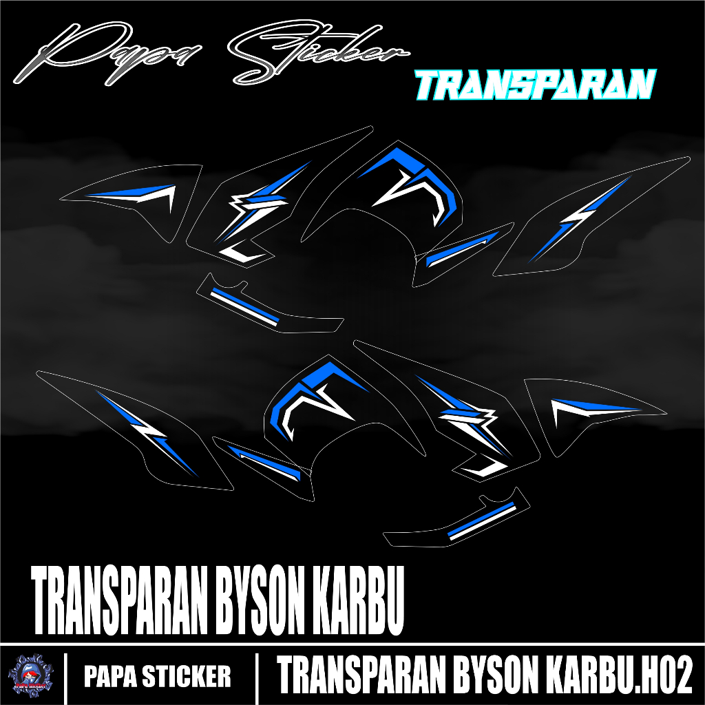 Jual Transparan Striping BYSON KARBU motif STICKER Transparan papa H02 ...