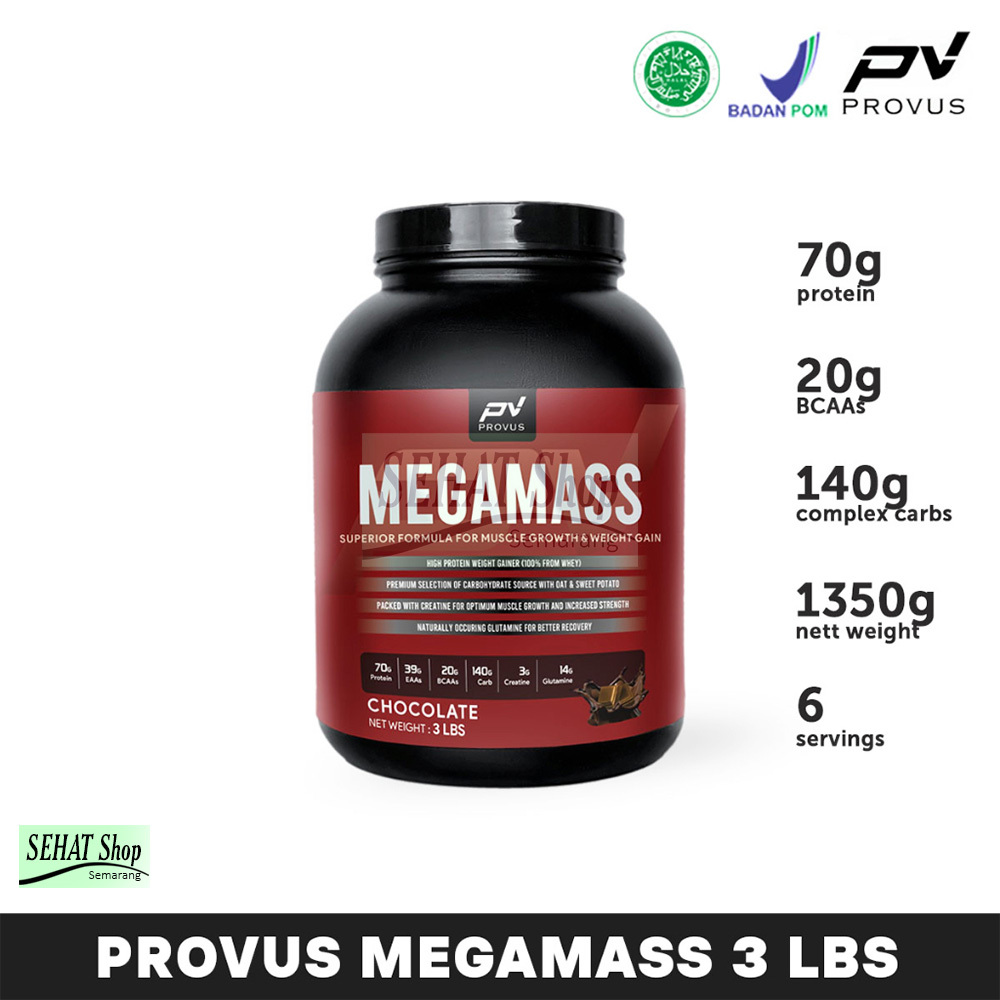 Jual Provus Megamass Gainer 3 Lbs Mass Weight Gainer Suplemen Fitness ...