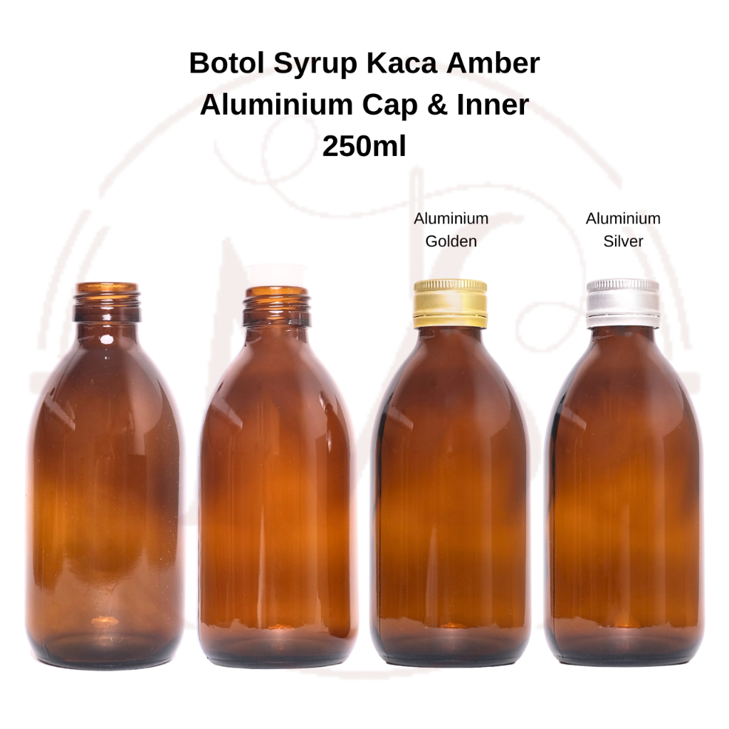 Jual Botol Syrup Kaca 250ml Amber / Botol Kaca 250ml - Tutup Aluminium ...