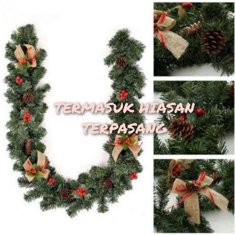Jual Dekorasi Natal 2 METER Garland Hiasan Natal Christmas Artificial ...