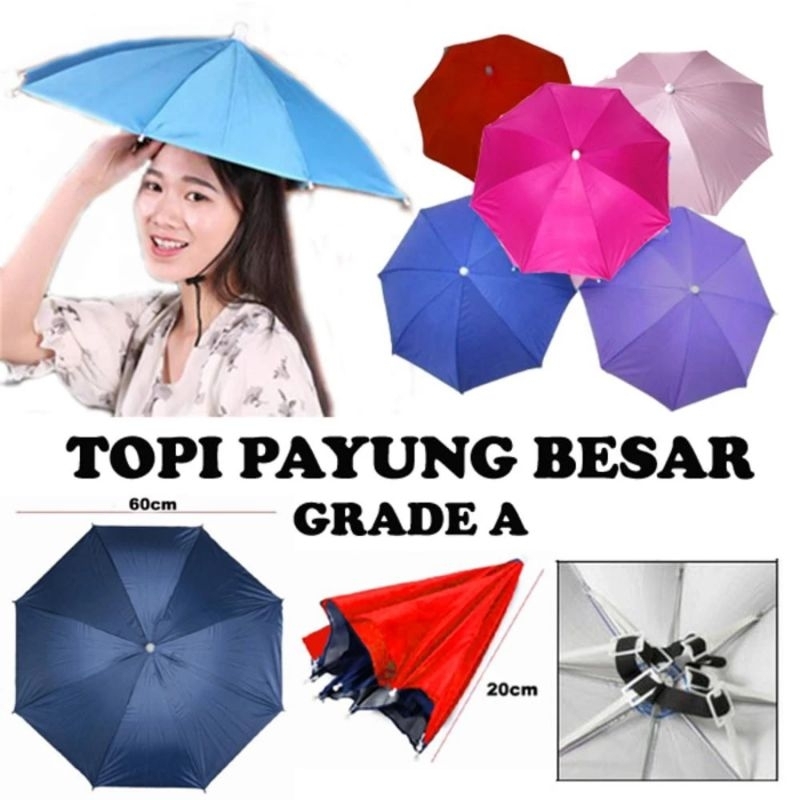 Jual Payung Topi GRADE A Top | Payung Kepala Besar diameter | Shopee ...